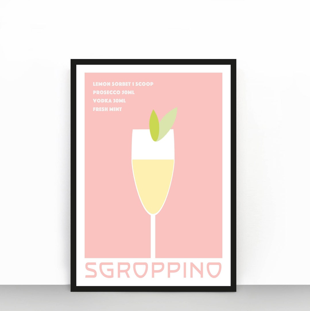 Sgroppino Italian Cocktail Print, Home Bar, Kitchen Wall Art - Etsy