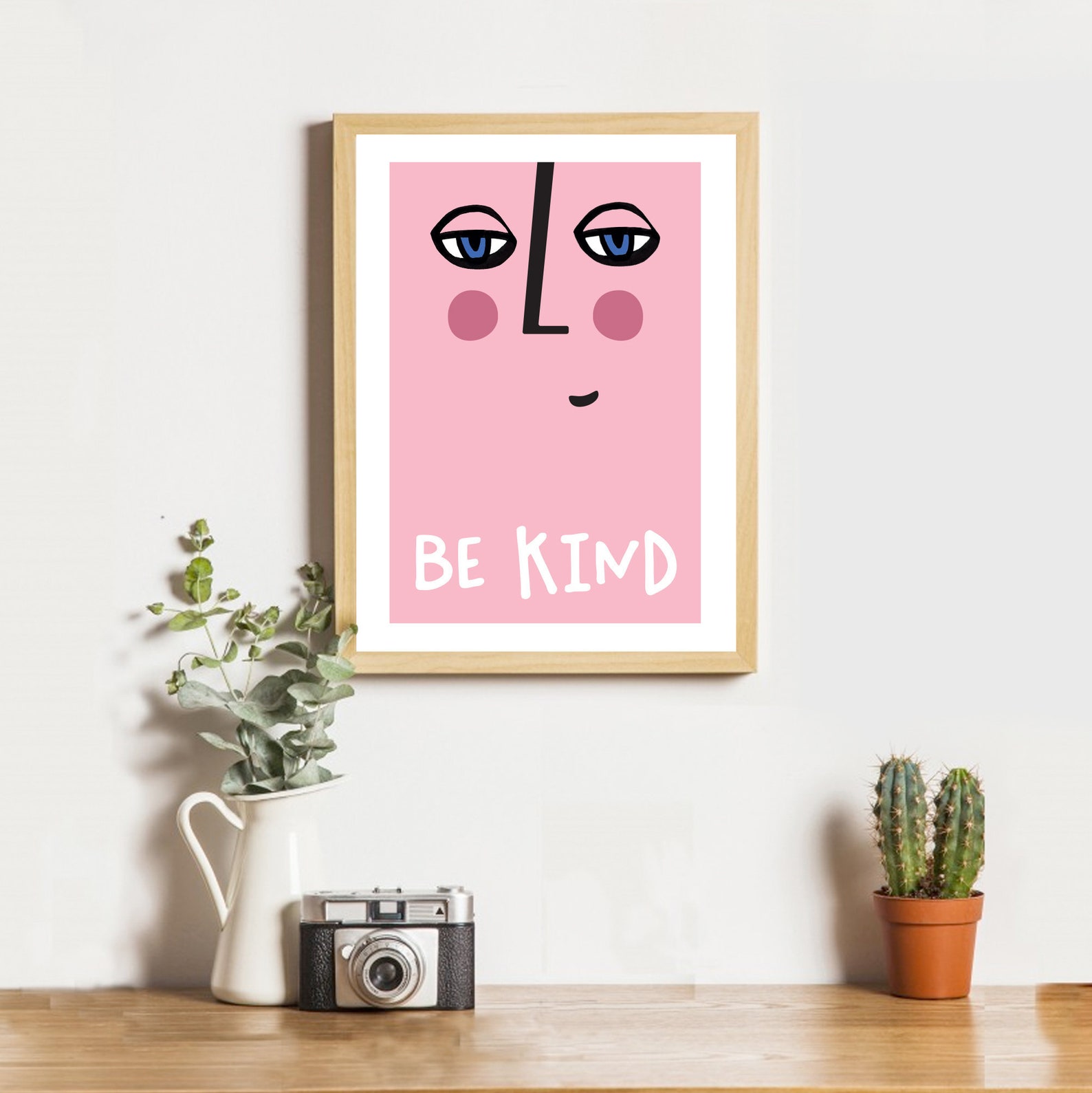 BE KIND Illustration Print Be Kind Typography Print - Etsy