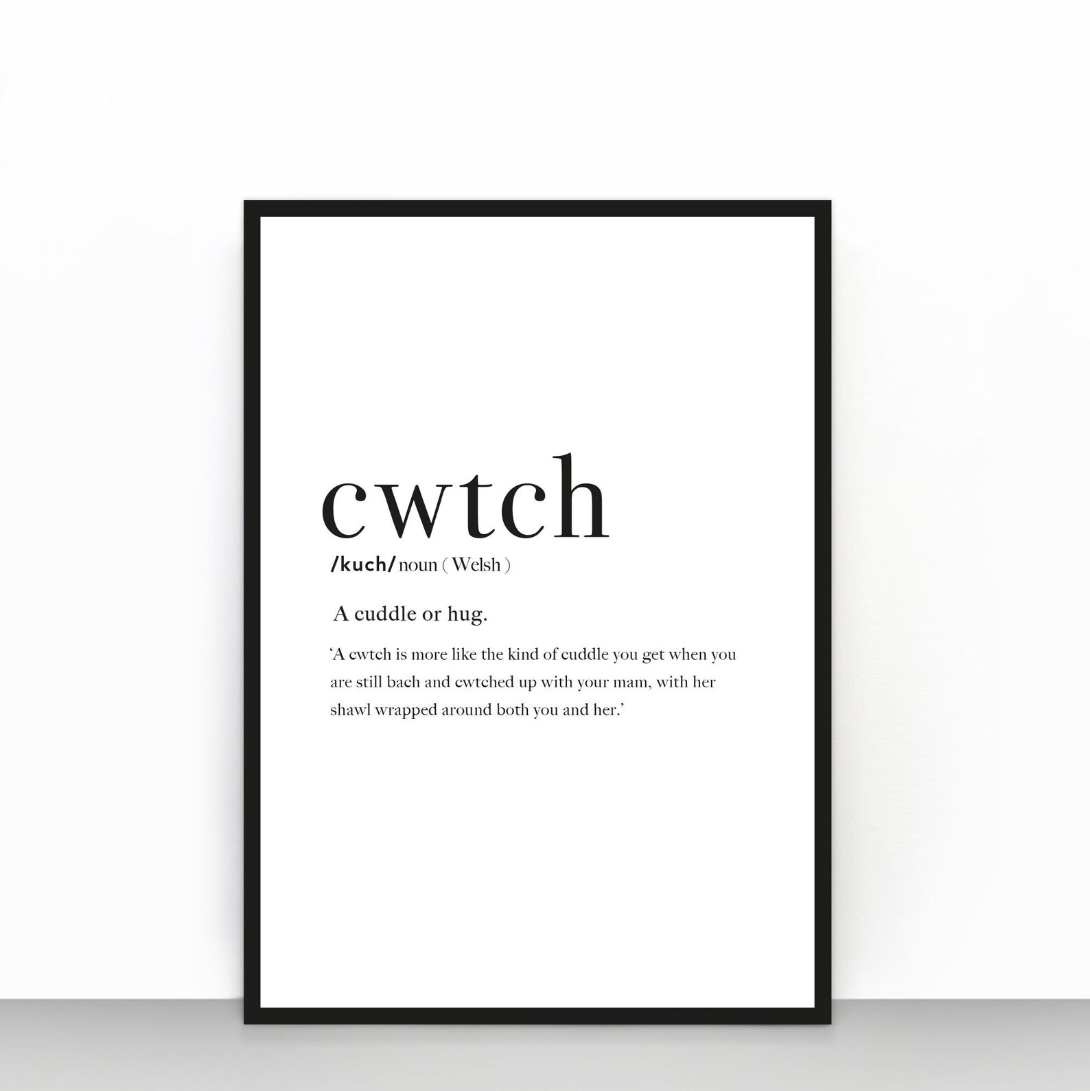 Cwtch Definition Print Typography Print Inspirational - Etsy