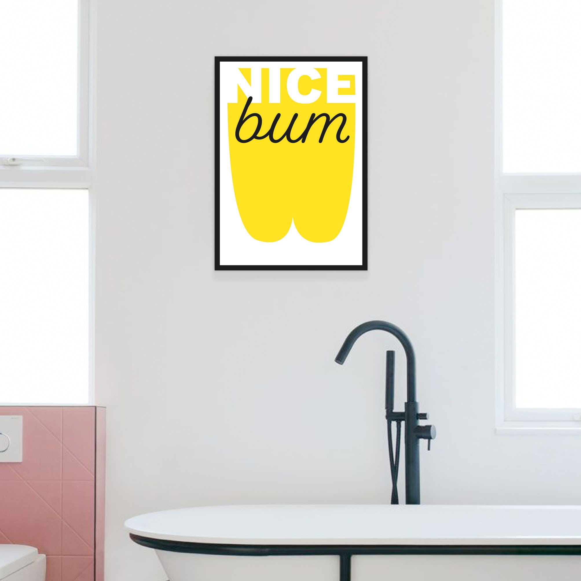 Nice Bum Print Fun Bathroom Wall Art Poster Etsy