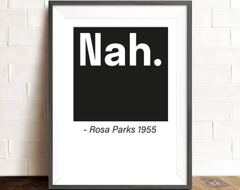 Nah INSTANT DOWNLOAD Typography Poster Printable Minimalist - Etsy