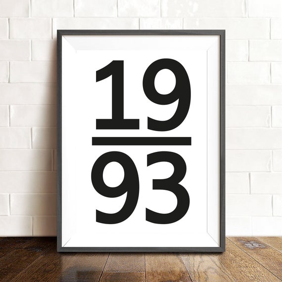 Custom Year Print Birthday Year Print Typography Poster - Etsy