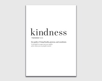 Kind Definition Wall Art - Etsy