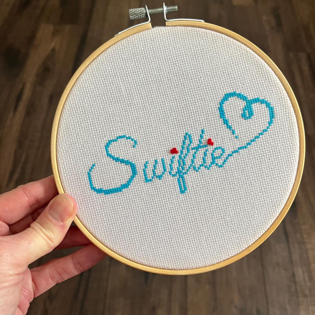 Taylor Swift - Swifty Heart - Finished Completed Counted Cross Stitch ...