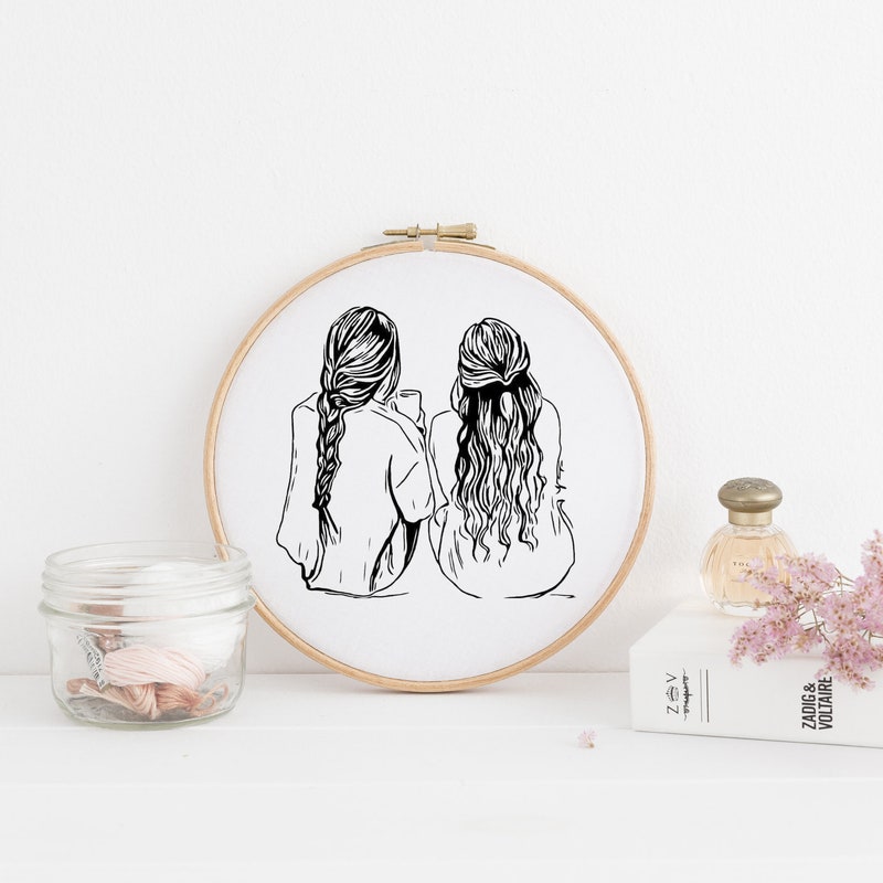 Friends Embroidery - Etsy