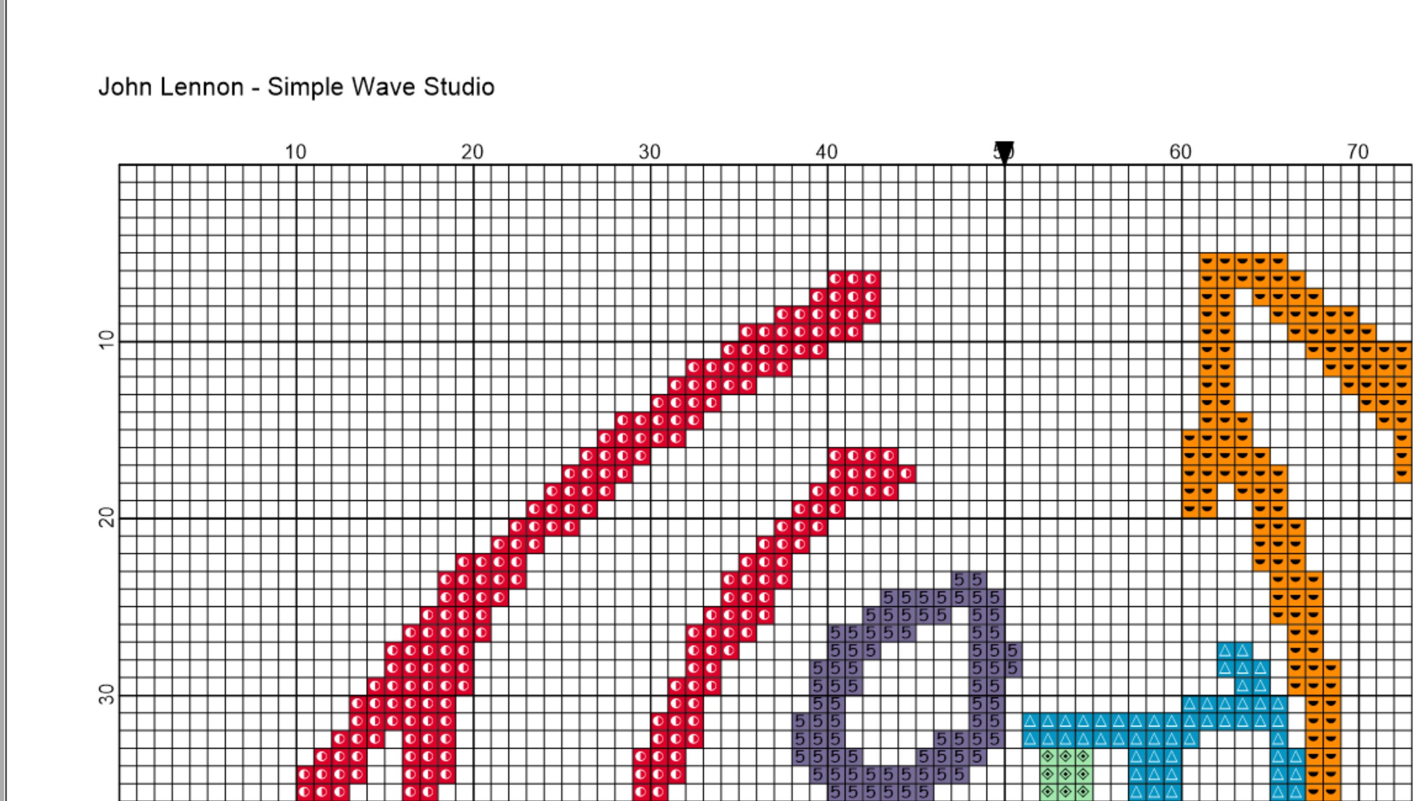 John Lennon Art Drawing Imagine Cross Stitch Pattern Kit | Etsy