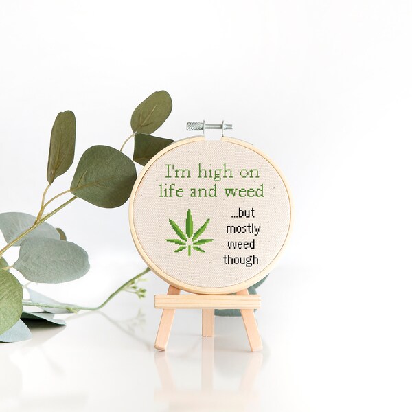 Pot Leaf Cross Stitch Pattern - Etsy