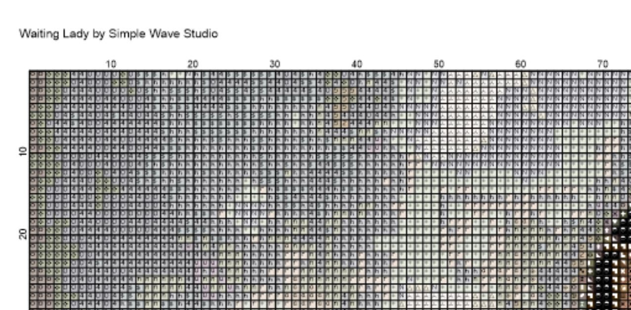 Feminine Women Lady in Dress Counted Cross Stitch Pattern - PDF Digital ...