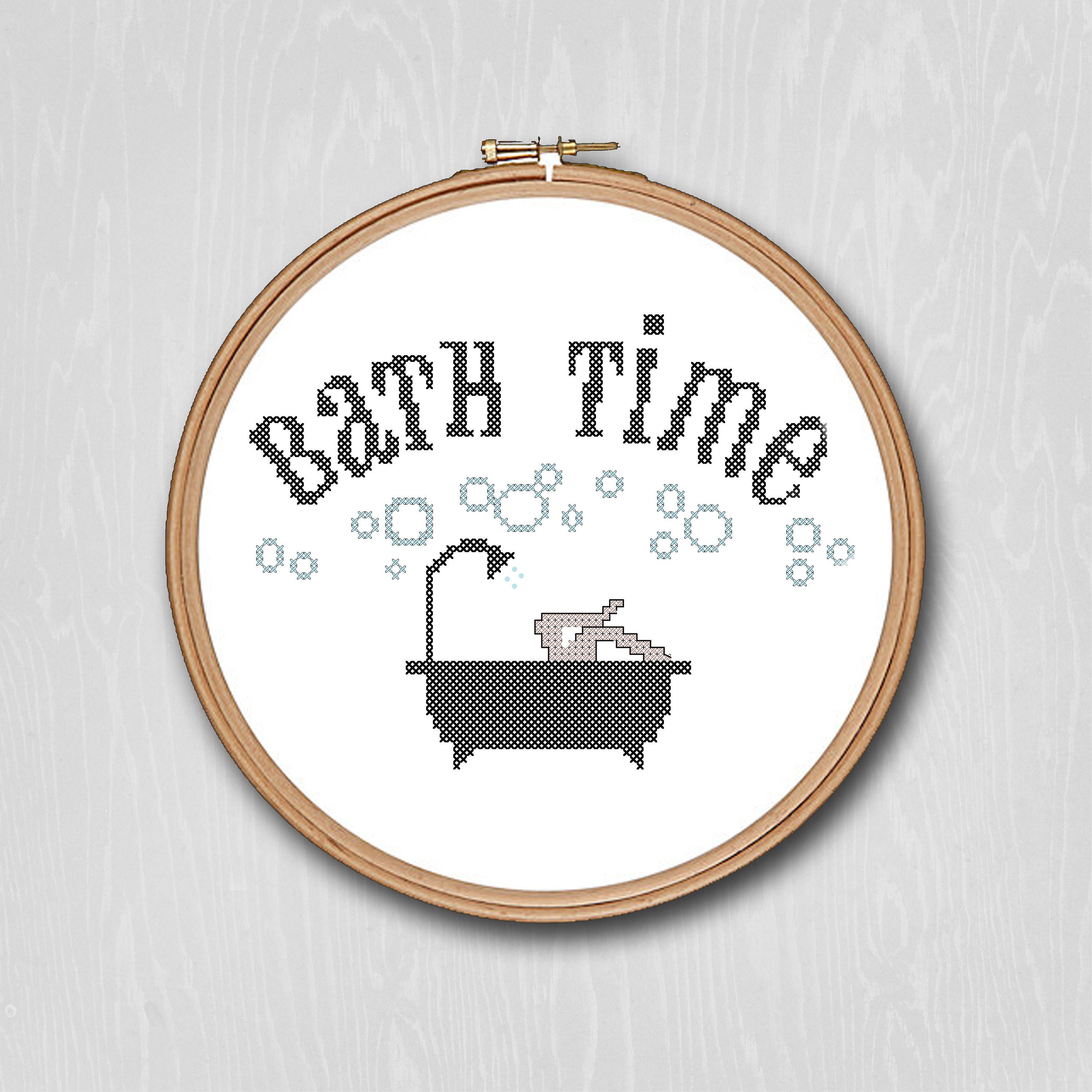 Bath Time Bathroom Bathtub Bubbles Art Quote Text Counted | Etsy