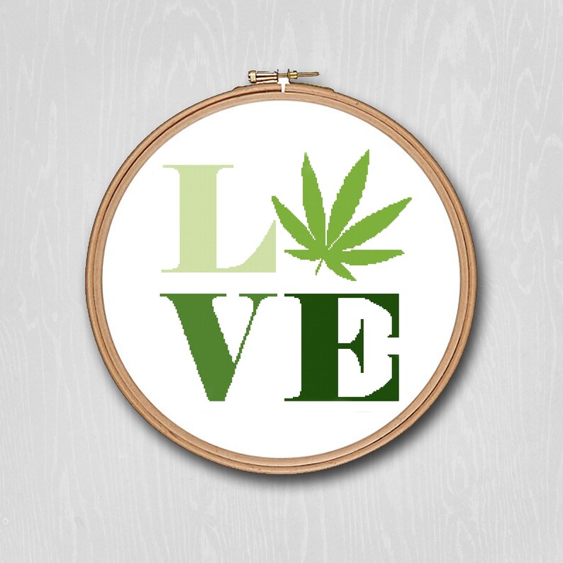 Set of SIX Weed Pot Marijuana Leaf Quotes Counted Cross - Etsy