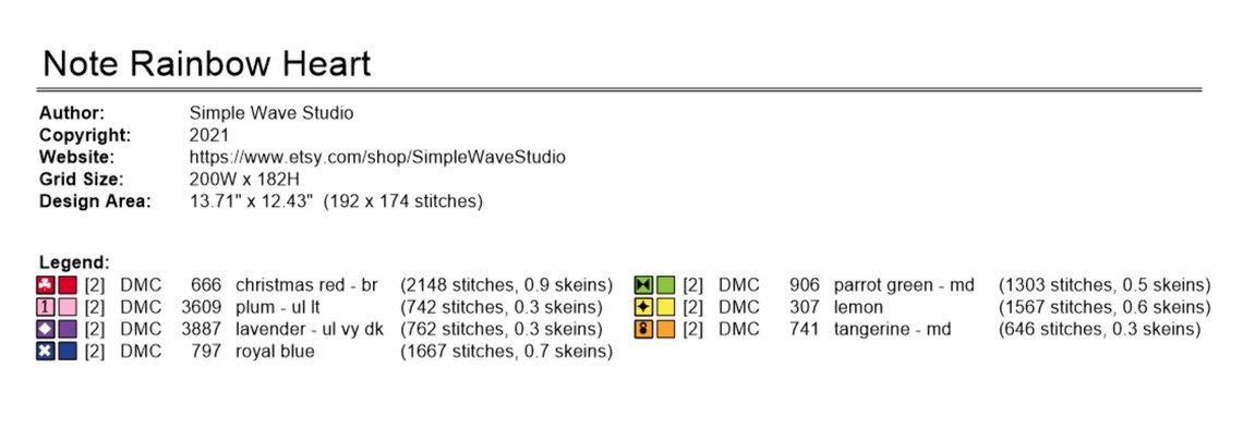 Rainbow Music Notes Heart Silhouette Counted Cross Stitch - Etsy