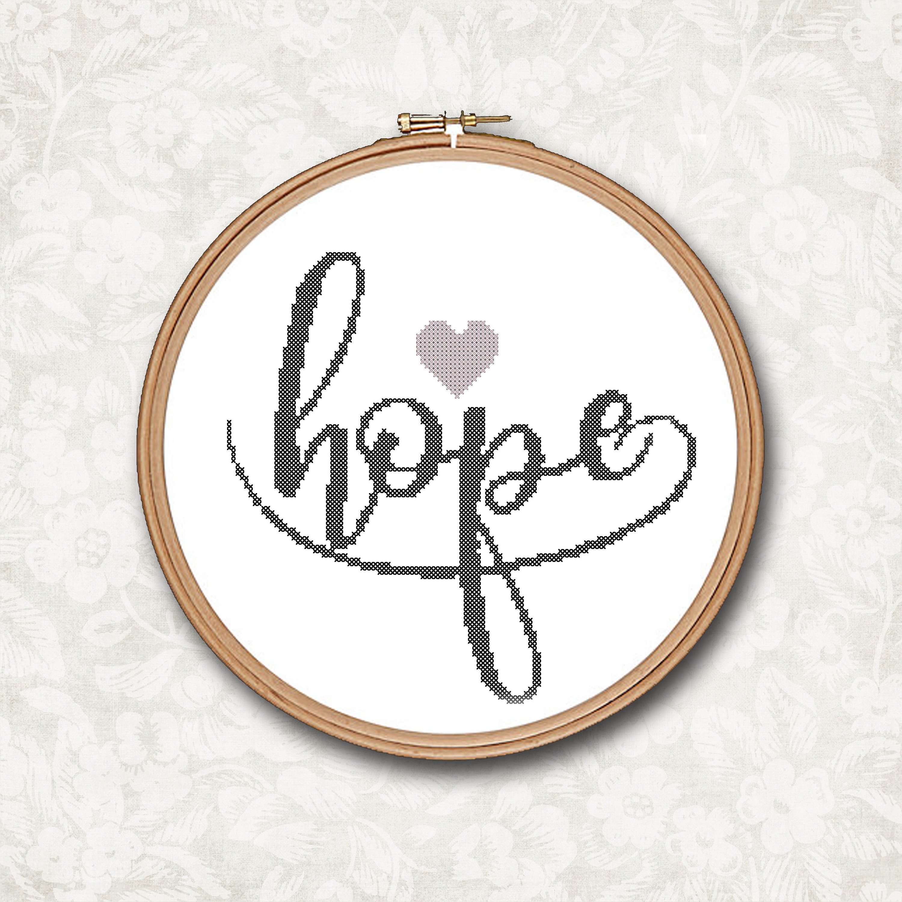 Hope Text Quote Motivational Counted Cross Stitch Pattern | Etsy