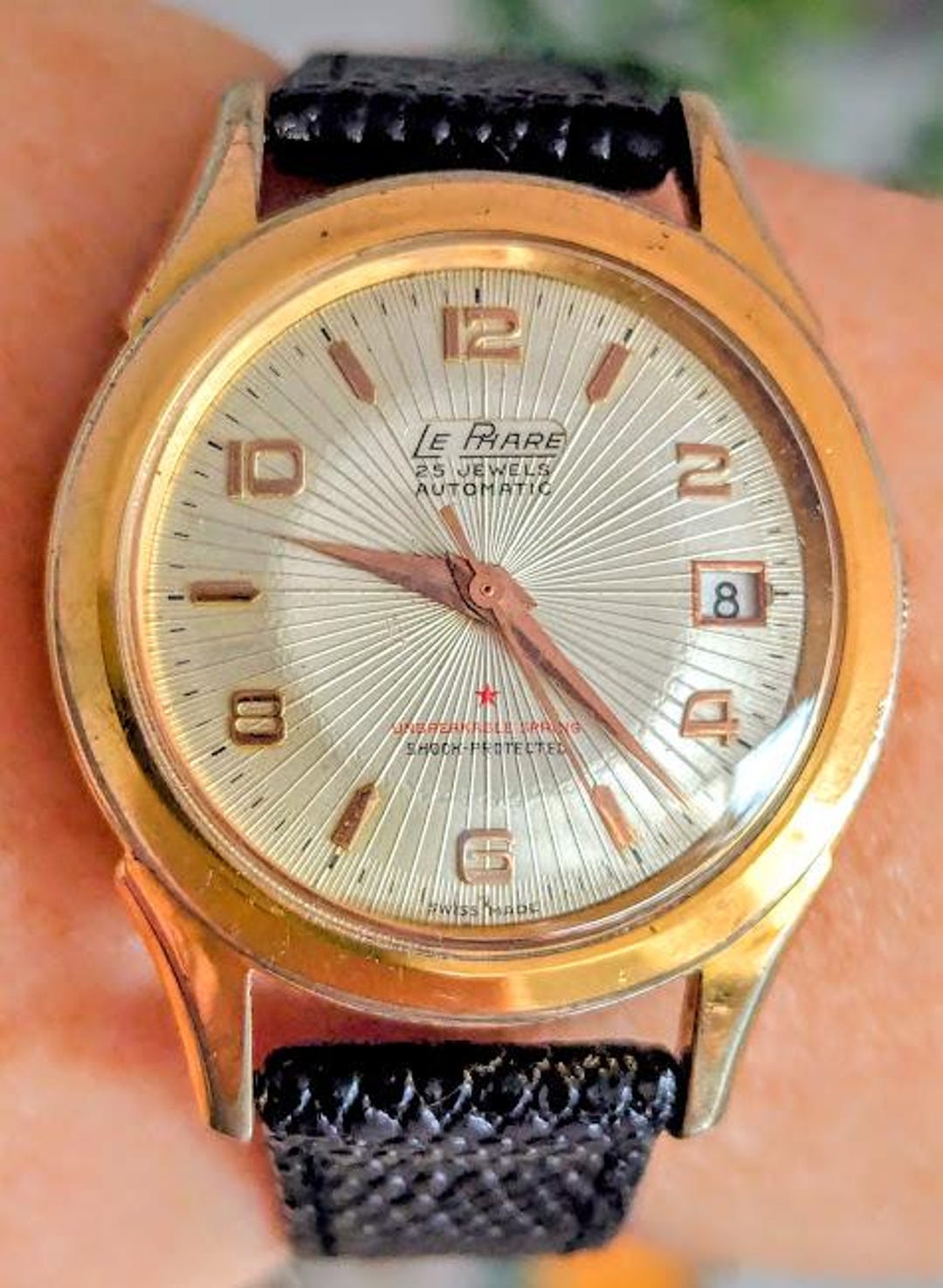 Gents 1950s Swiss GP Le Phare Felsa 692 25J Bidynator Automatic Date ...