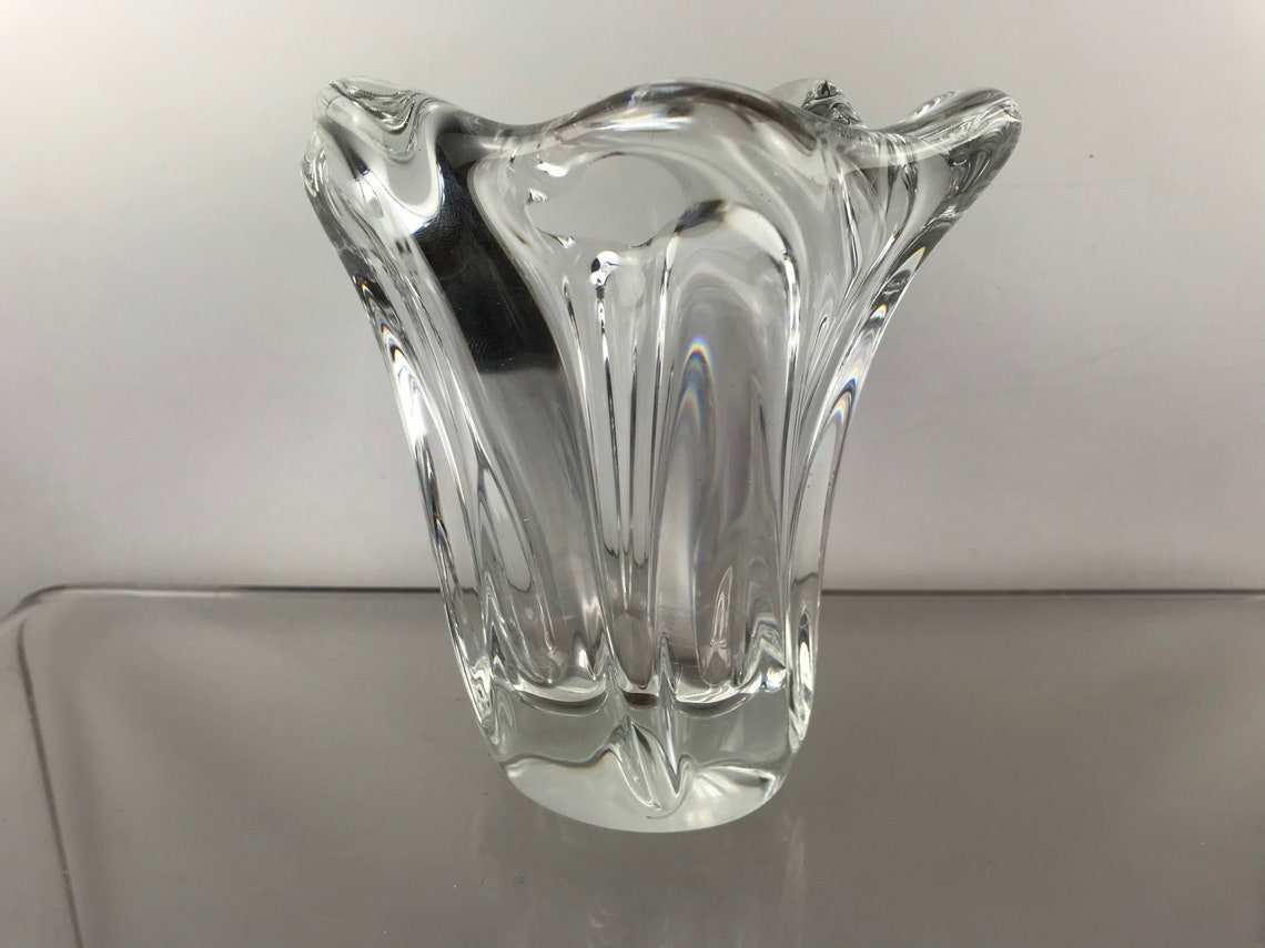 Daum Crystal Vase 1950s France Super Stylish and Rare - Etsy