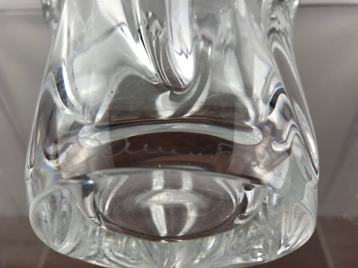Daum Crystal Vase 1950s France Super Stylish and Rare - Etsy
