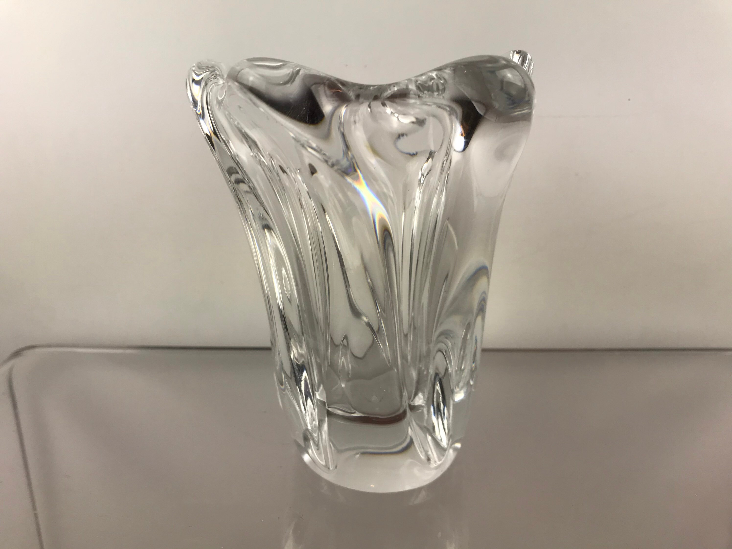 Daum Crystal Vase 1950s Francia super elegante y raro - Etsy España