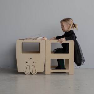 Learning Stool, Transformable Table, Convertible Wooden Helper Tower ...