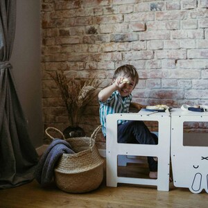Learning Stool, Transformable Table, Convertible Wooden Helper Tower ...