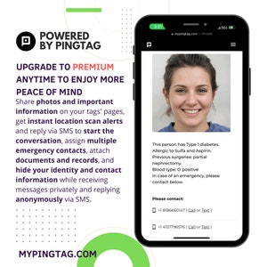 Pingtag QR Code MEDICAL Alert TAG, Personalized Engraved Metal Tag ...