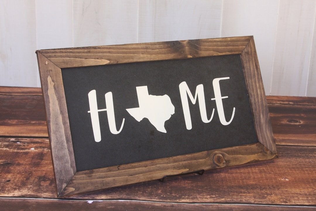 State Inspired Painted Wood "home" Sign. Stained and Painted State ...