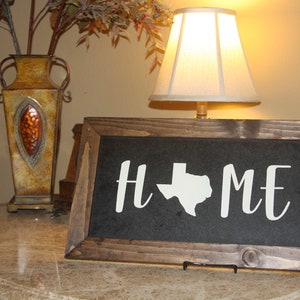State Inspired Painted Wood "home" Sign. Stained and Painted State ...