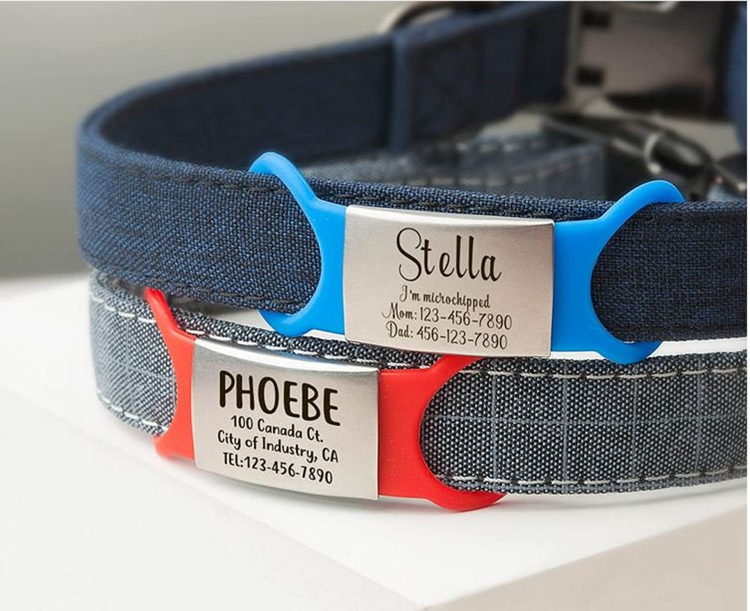 SILENT ID Tag for Pets, Personalize Pet Tag, Custom Dog Tag, Slide on ...