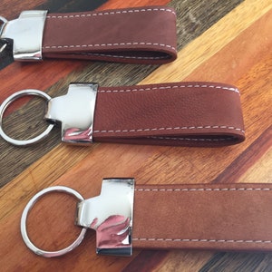 Personalized Leather Keychain, Custom Gift, Laser Engraved Signature ...