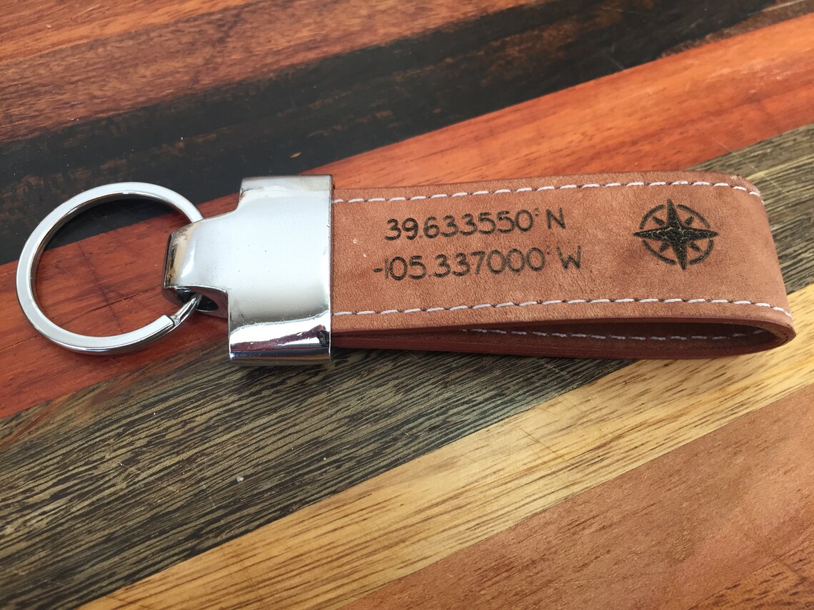 Personalized Leather Keychain Custom Gift Laser Engraved | Etsy