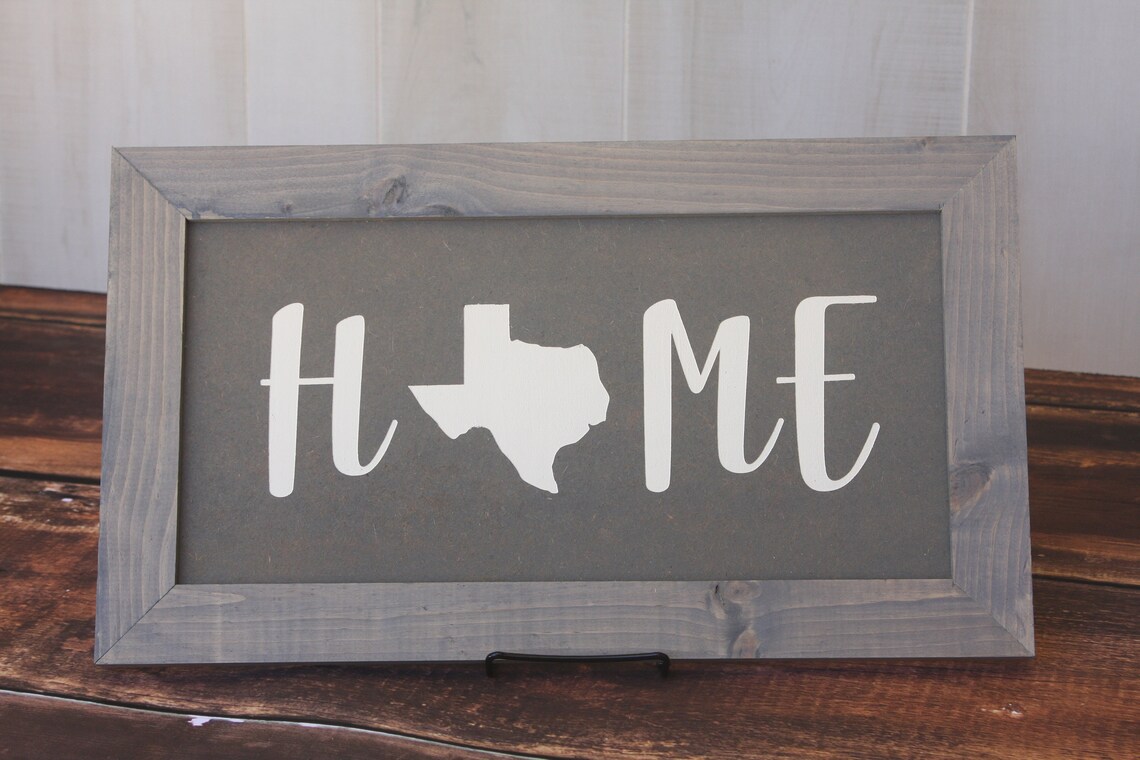 State Inspired Painted Wood home Sign. Stained and - Etsy