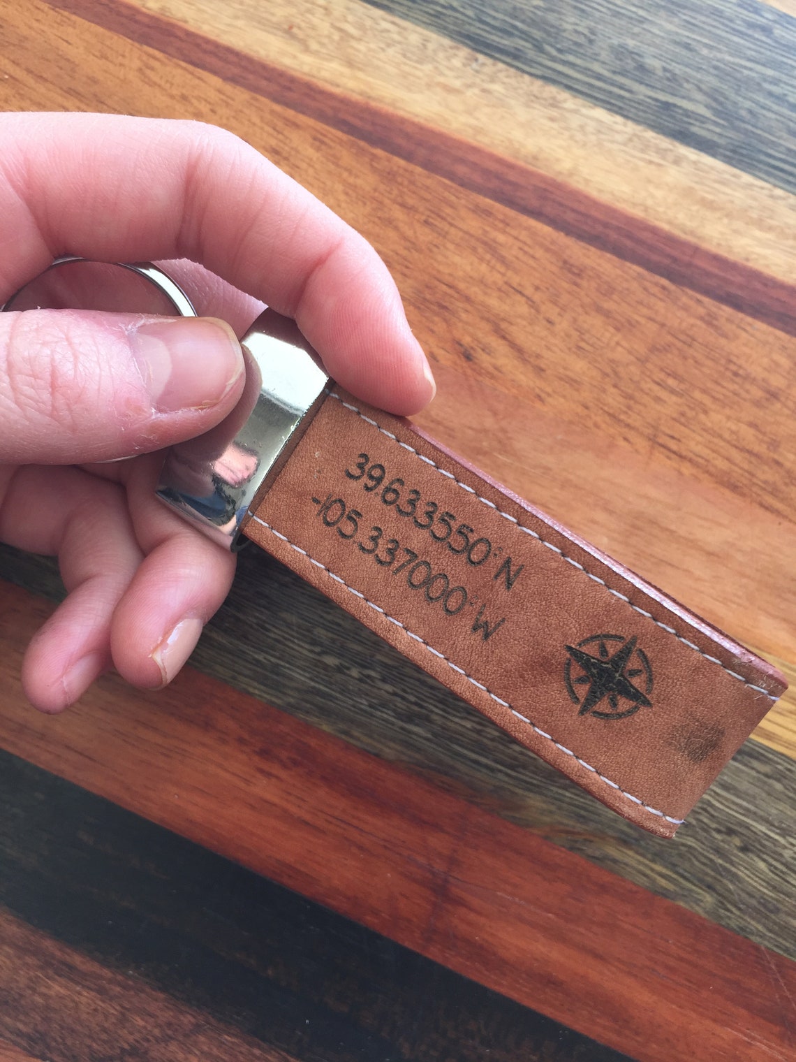 Personalized Leather Keychain Custom Gift Laser Engraved | Etsy