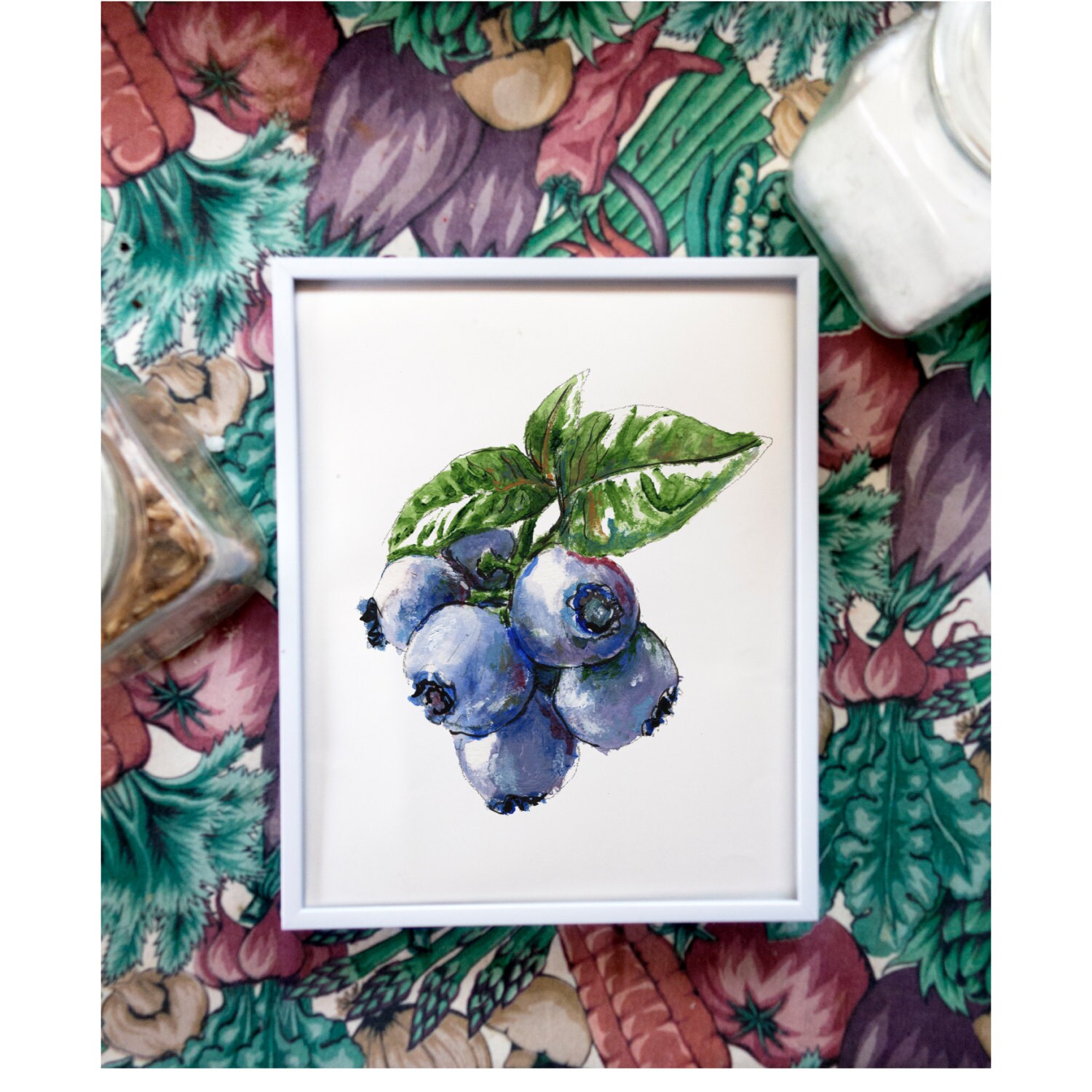 Blueberry Print Food Art Food Illustration Fruit Print - Etsy