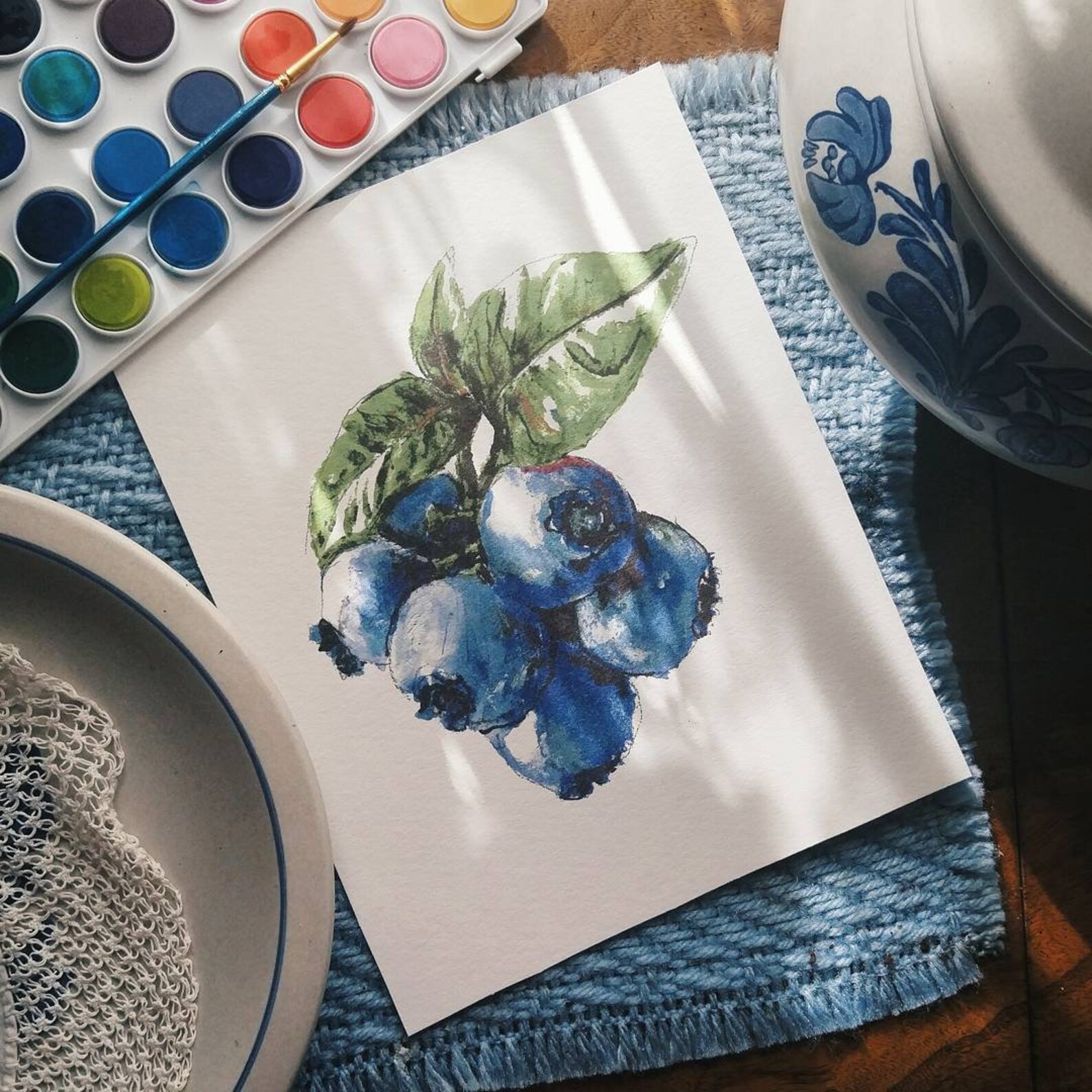 Blueberry Print Food Art Food Illustration Fruit Print - Etsy