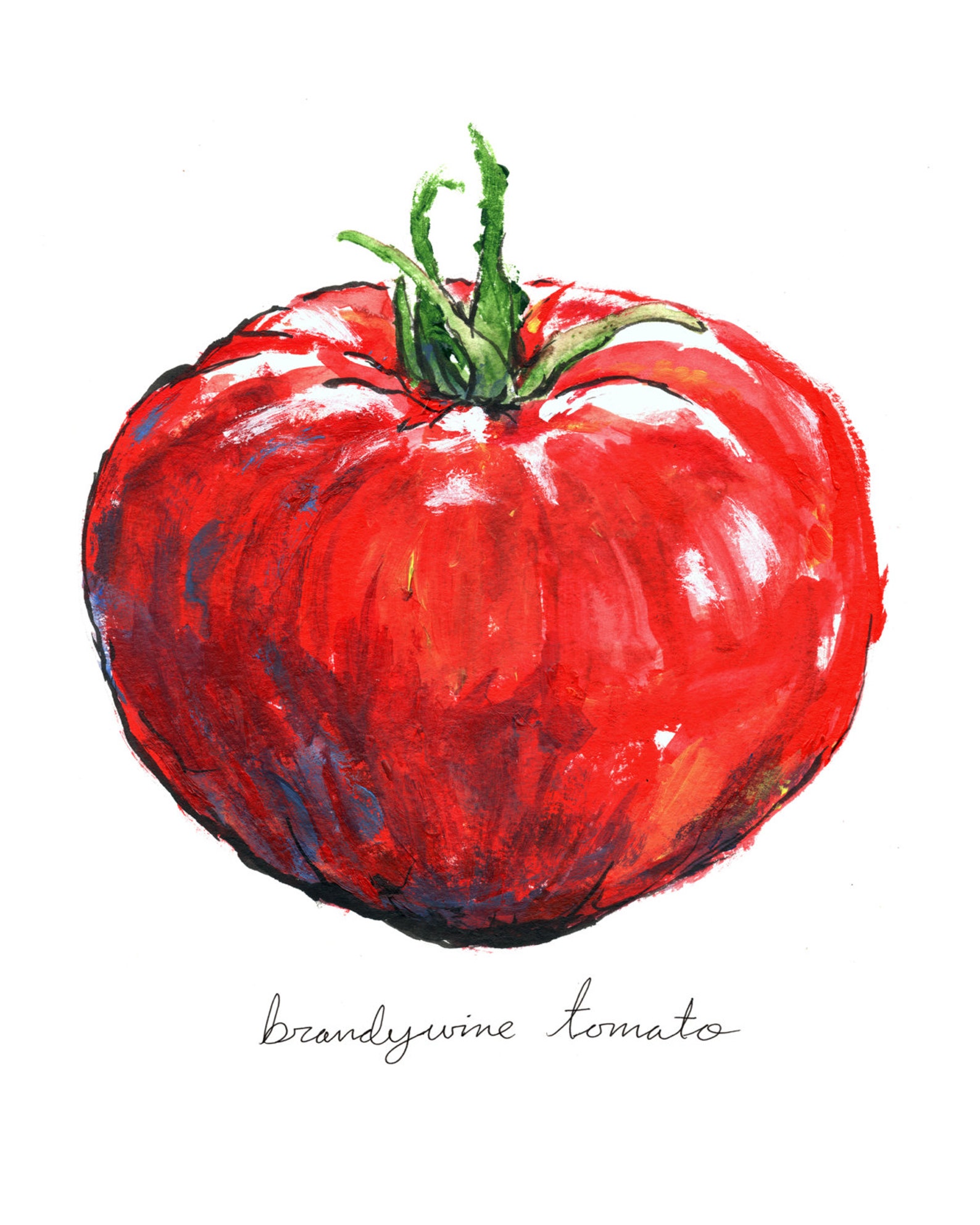 Tomato Print Vegetable Print Tomato Painting Food Art Food | Etsy