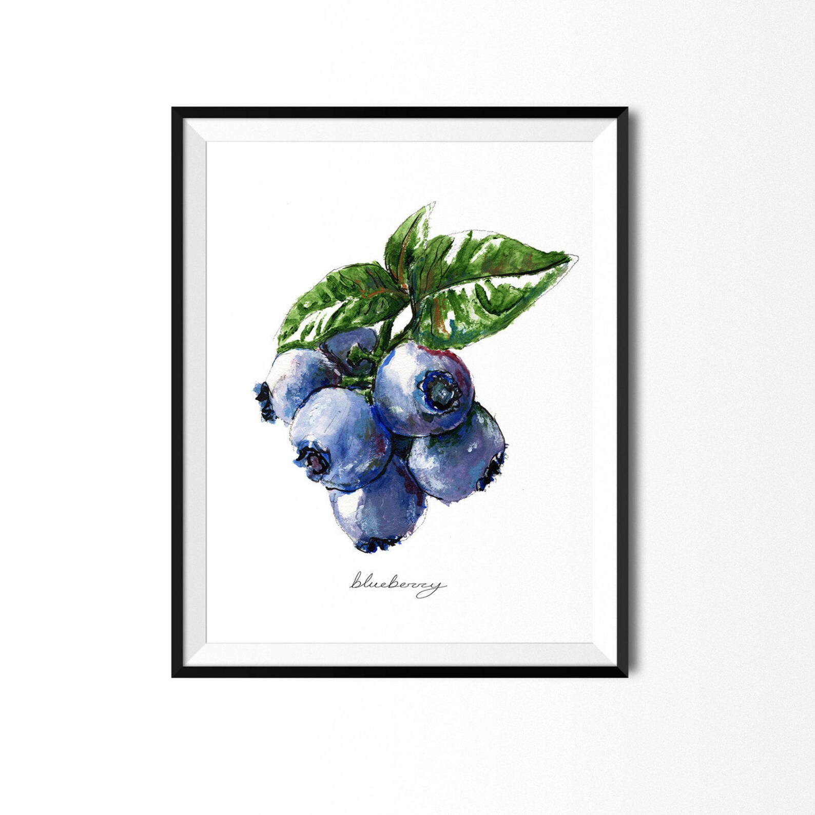 Blueberry Print Food Art Food Illustration Fruit Print - Etsy