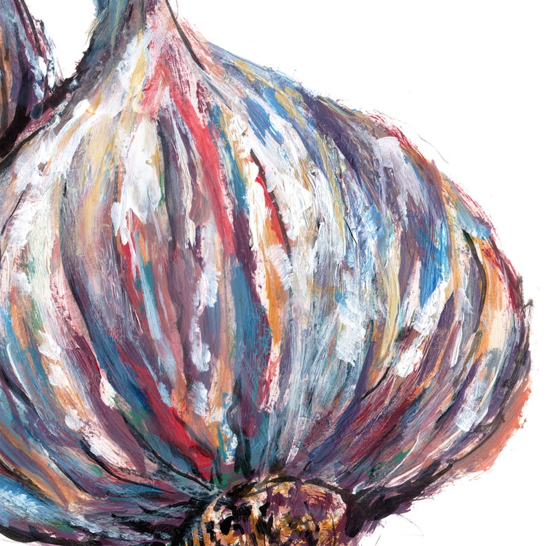 Garlic Hand-painted Print // Food Painting Garlic Art - Etsy Australia