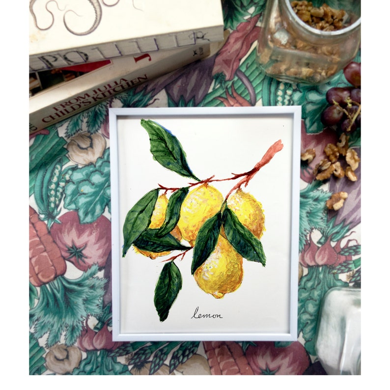 Lemon Print Citrus Art Food Illustration Botanical Art - Etsy