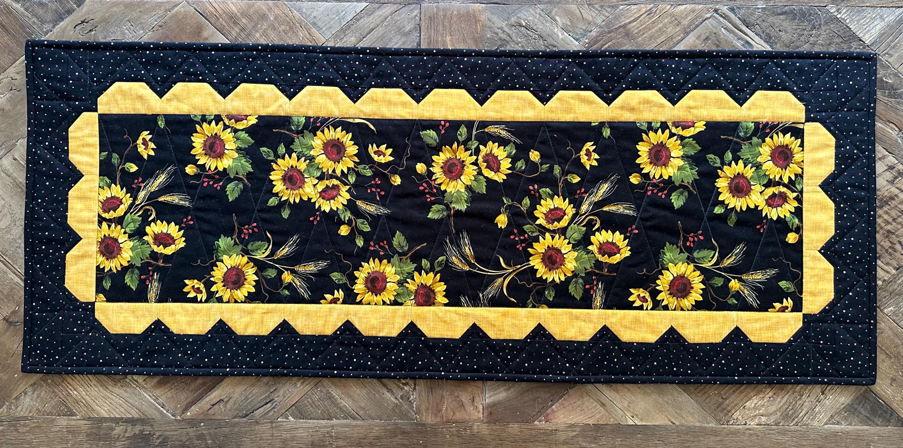 Patchwork Table Runner / Handmade Decor / Featuring Sunflower Fabric - Etsy