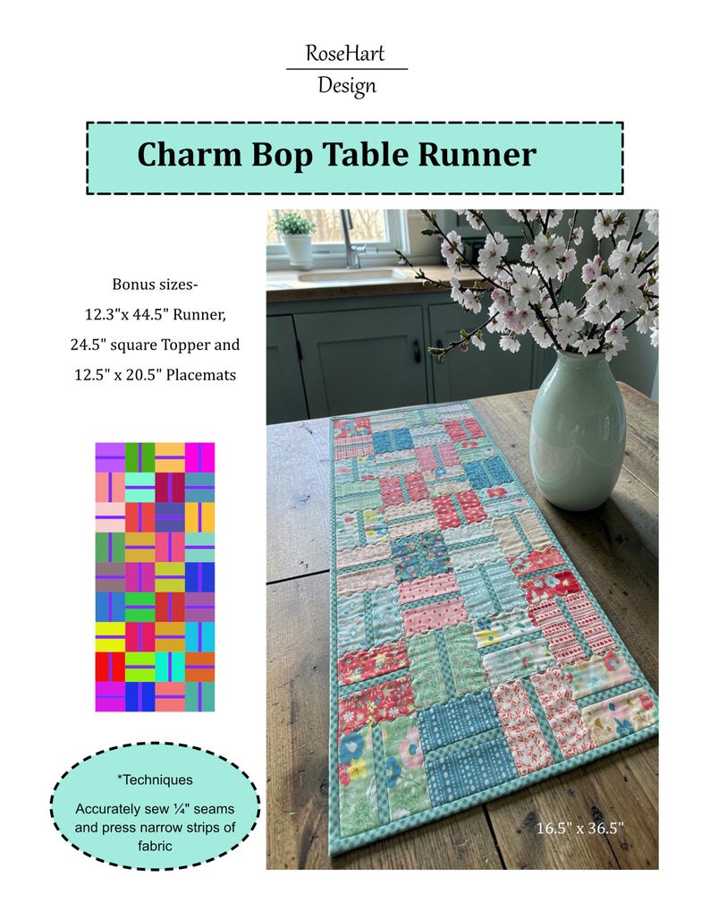 Charm Bop Tischläufer PDF Pattern - Etsy.de