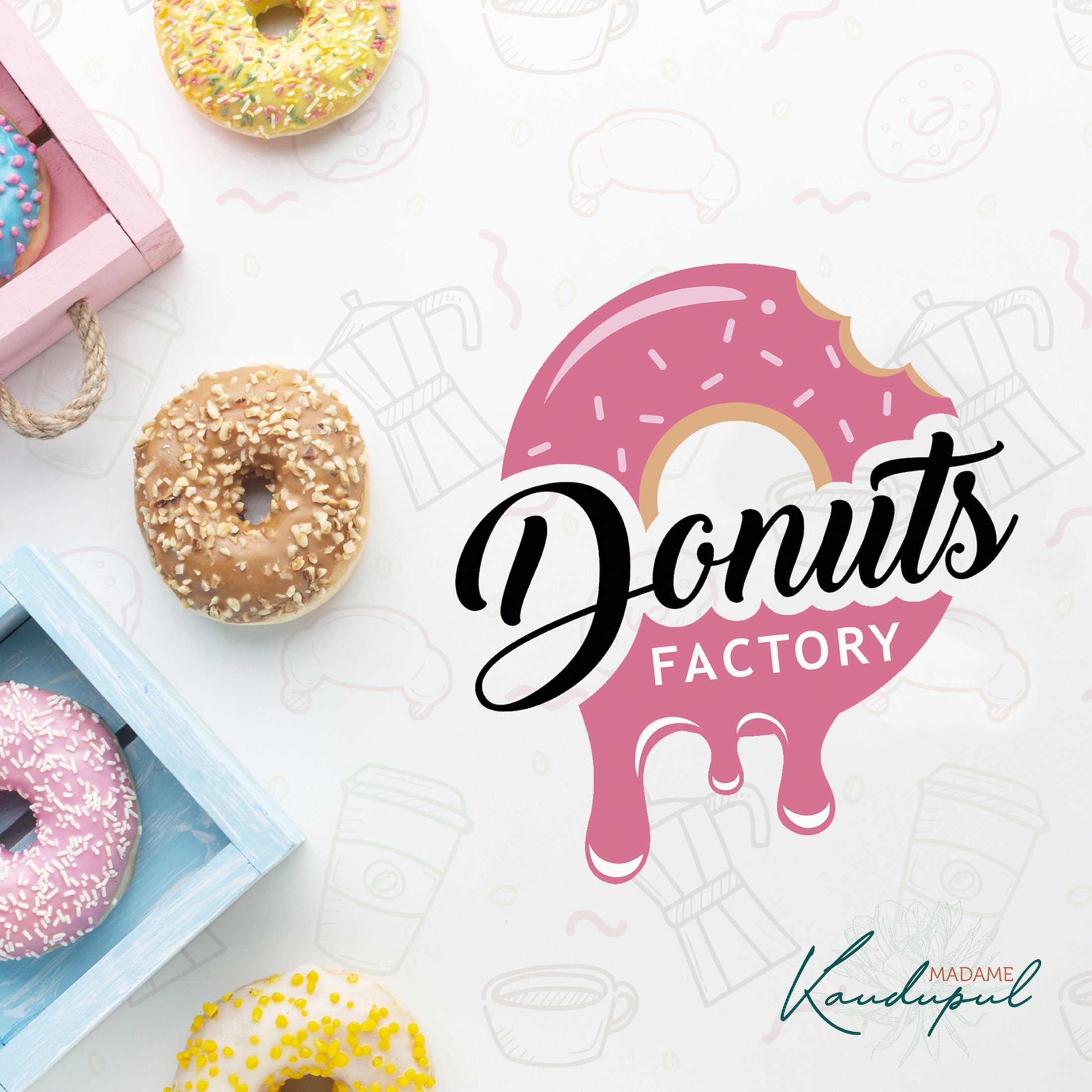 Donuts Logo Design, Instant Digital Download, PDF & EPS File. (Instant ...