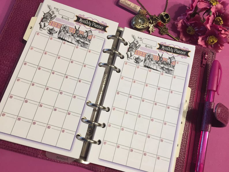 Alice's "printable Set" - Monthly Planner, Daily Planner - Personal ...