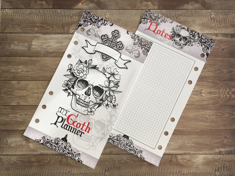 Goth Printable Weekly Planner Personal size | Etsy