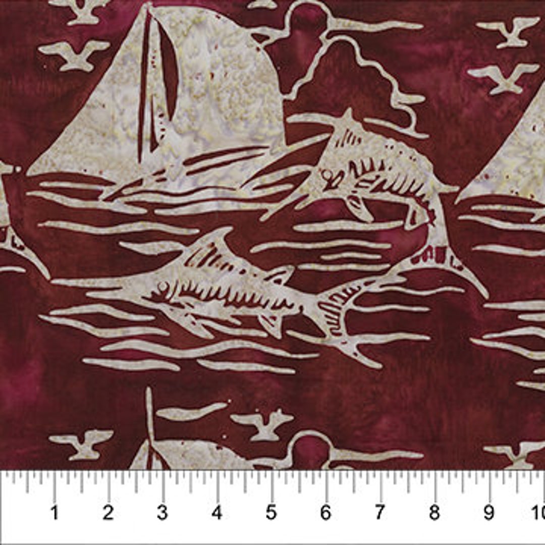Northcott - Banyan Batik - at the Pier - Saling - Sail Boat Batik ...