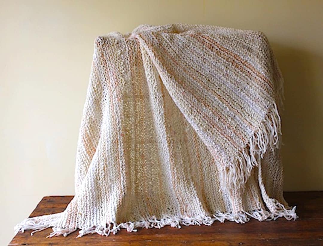 Knitted Blanket peaches and Cream Multi Fiber - Etsy