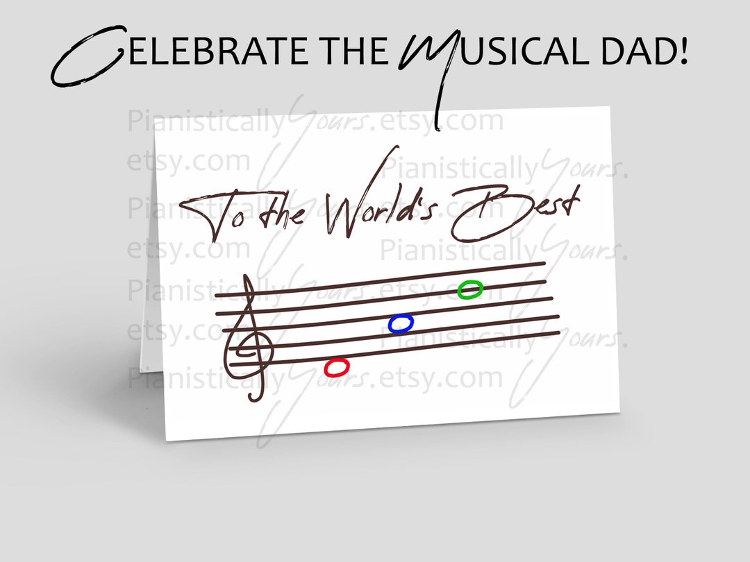 Music Theme Father's Day Card, Musical Dad (digital Download) - Etsy