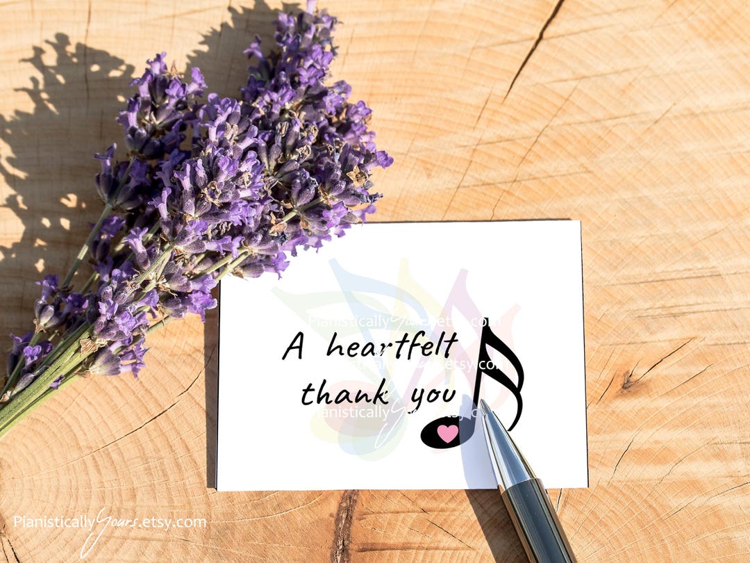 Music Pun Thank You Cards, Musical Notes Greeting Card (PDF Pattern) - Etsy