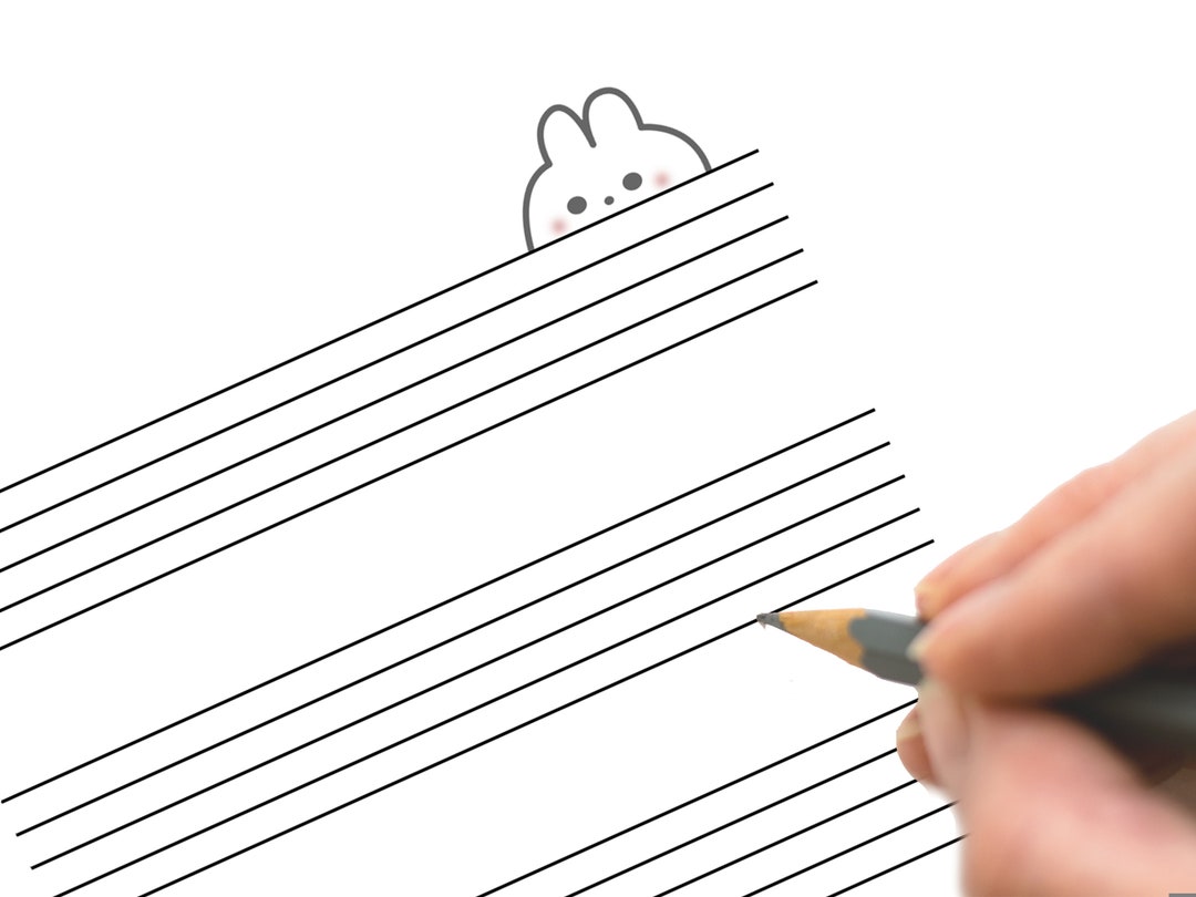 Blank Staff Paper ⁞ Cute ⁞ Kawaii ⁞ Adorable ⁞ Stylized ⁞ Chibi Series ...
