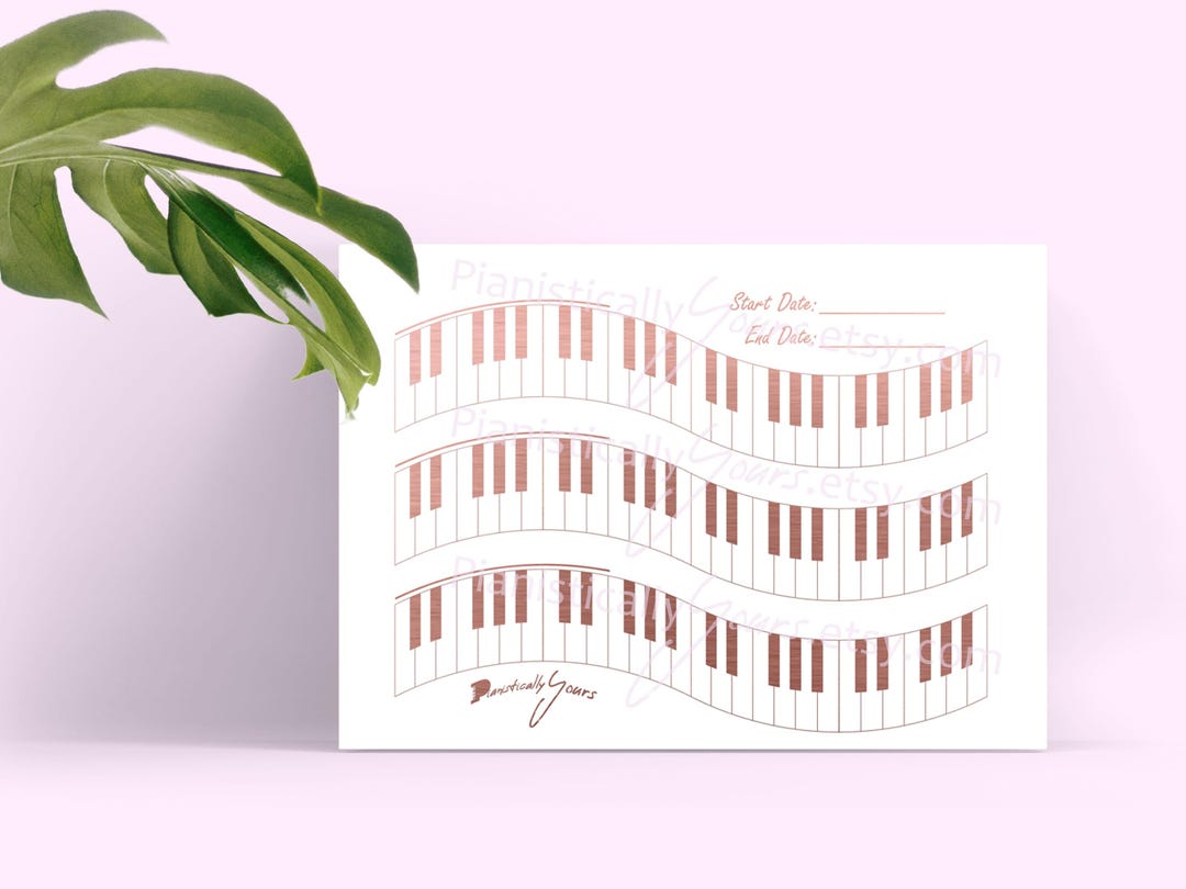 4-week Habit Tracker ⁞∫⁞ Piano Keys Theme ⁞∫⁞ Home Classroom Studio ⁞∫ ...