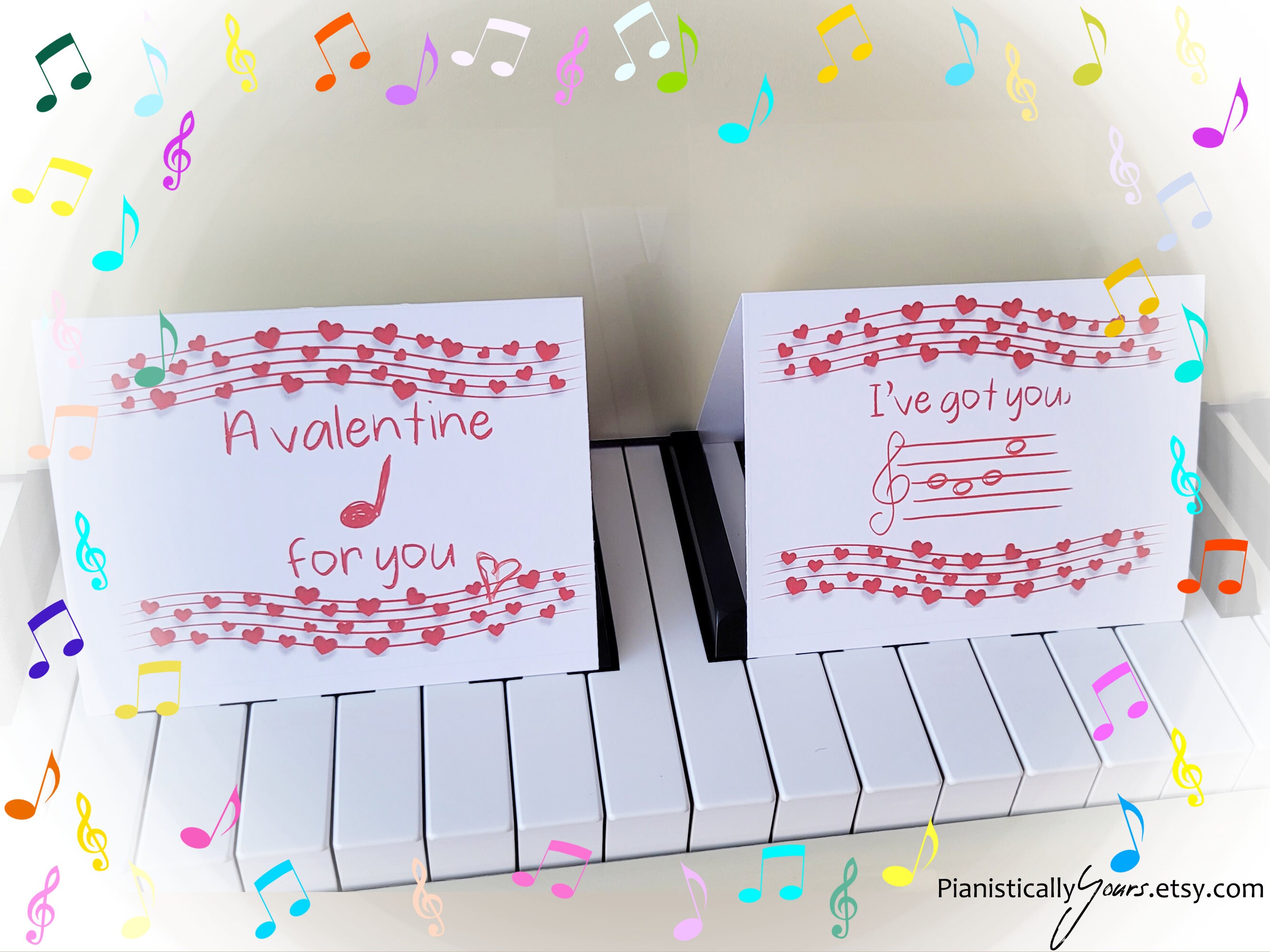 Music Theme Valentines, Cute Printable Fun Hand-drawn With Charming ...