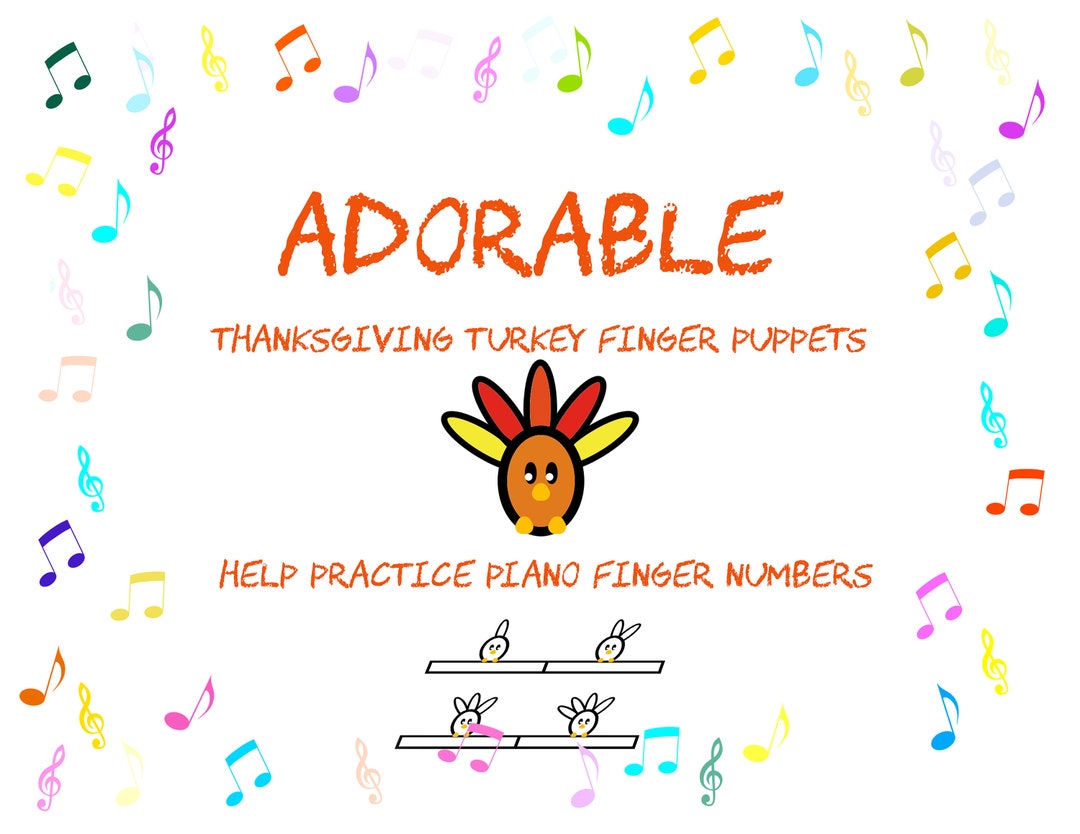Adorable Turkey Finger Puppets to Help Practice Piano Finger Numbers ...