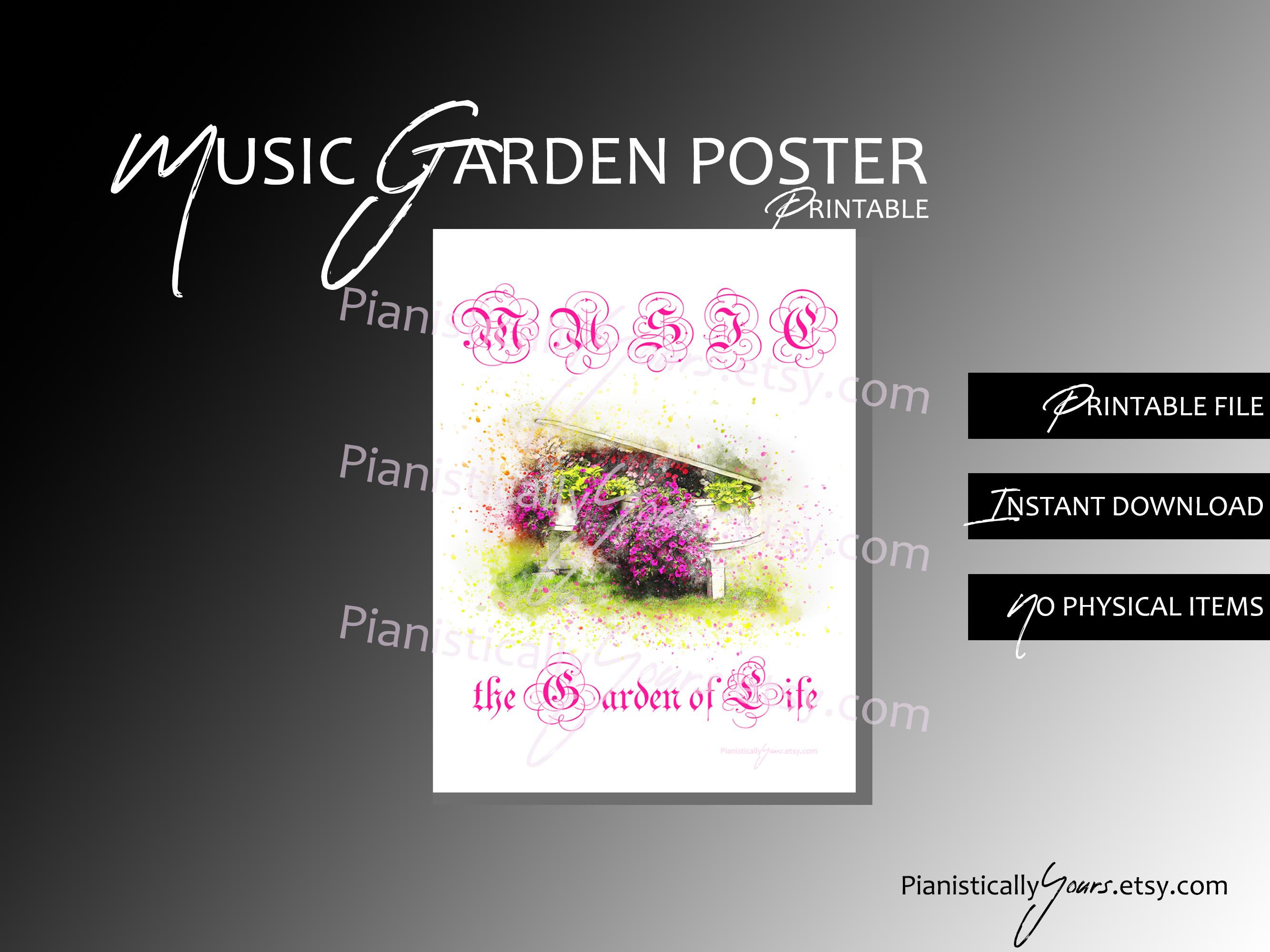 Music Poster ⁞∫⁞ Home Classroom Studio ⁞∫⁞ Teacher Student Gift ⁞∫ ...